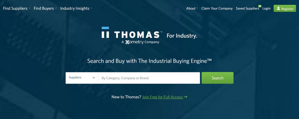 Thomasnet-Thomasnet官网:美国工业B2B电商平台-半给电商